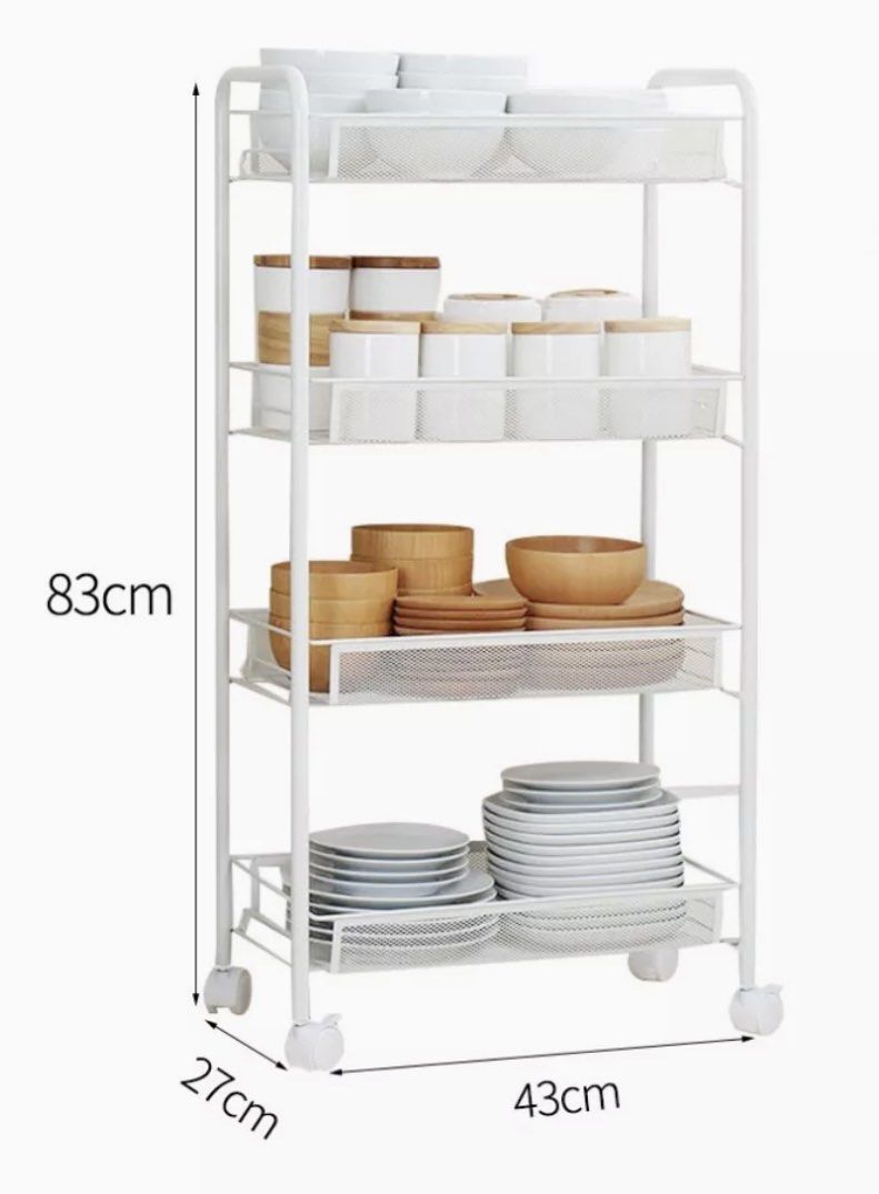 4 tier rack with wheels (white), Everything Else on Carousell