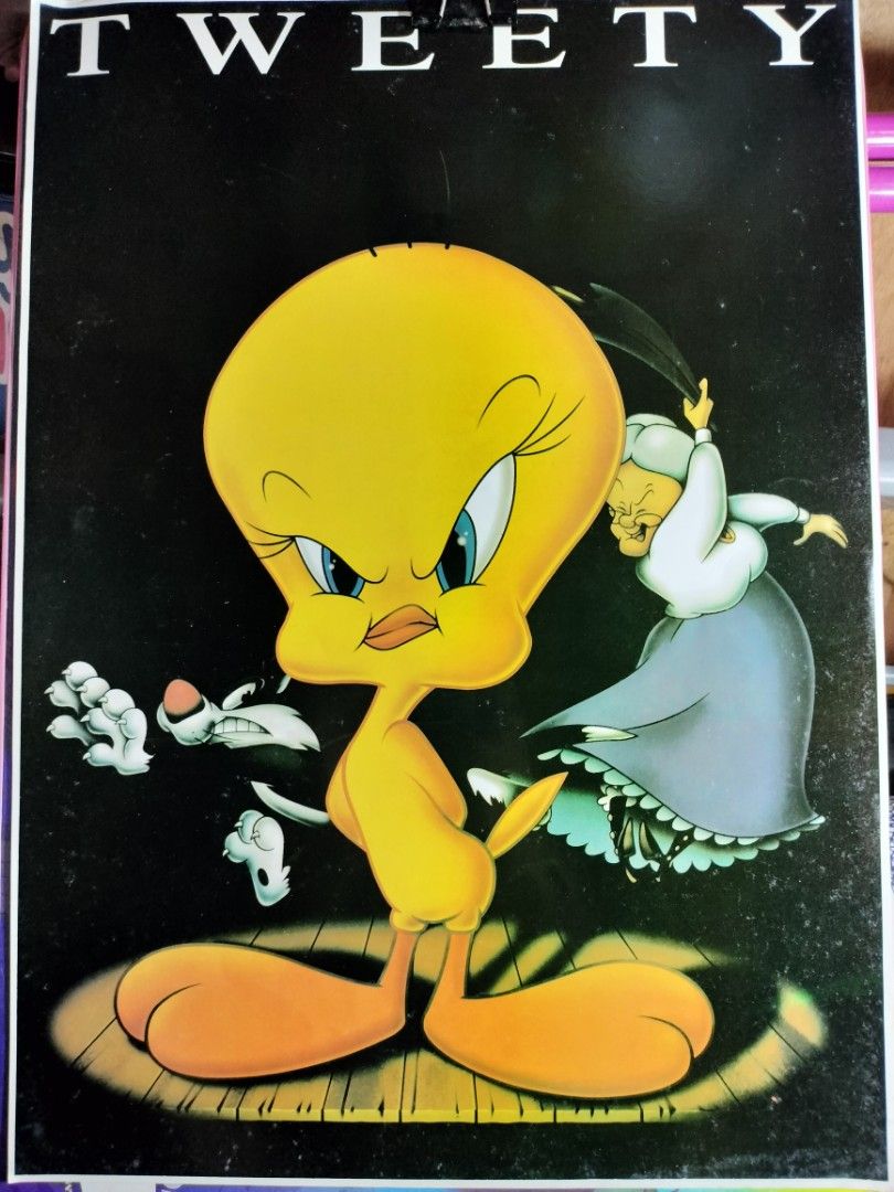 90's VINTAGE POSTER TWEETY BIRD, Hobbies & Toys, Memorabilia ...