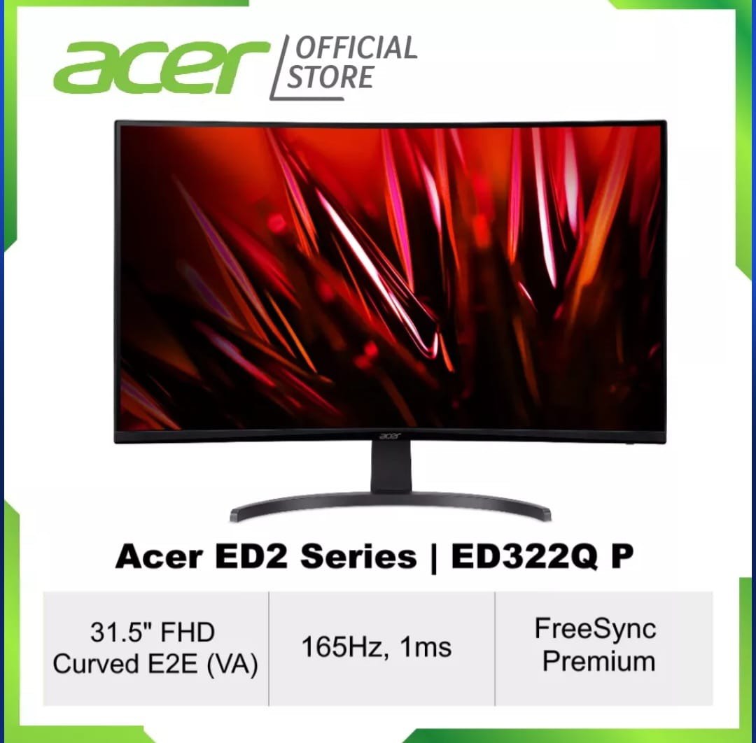 Acer ED322Q P 31.5 Inch FHD Curved Gaming Monitor With 165Hz Refresh ...