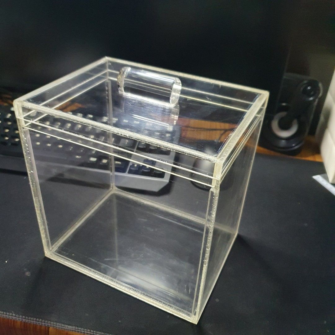 Acrylic display box with handle, Furniture & Home Living, Home ...