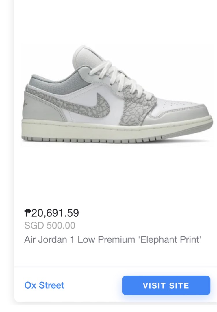 air jordan 1 low "elephant print", Men's Fashion, Footwear, Sneakers on ...