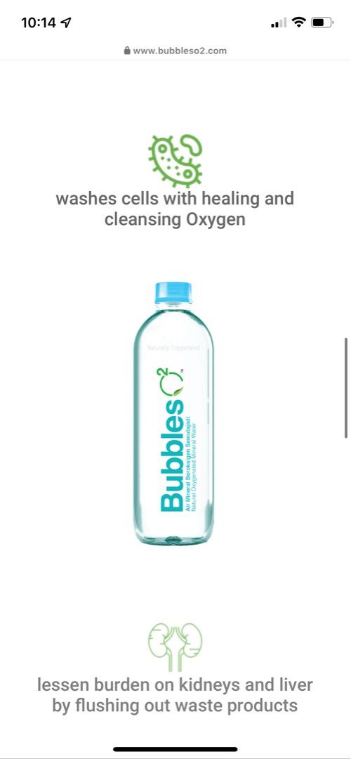 Air Minuman Beroksigen BubblesO2, Health & Nutrition, Health ...