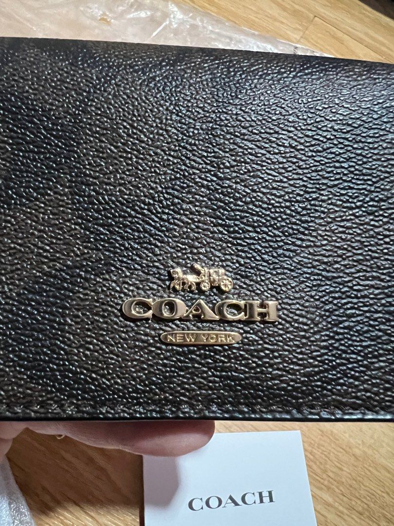 Authentic Coach signature canvas mini wallet on chain, Women's Fashion ...