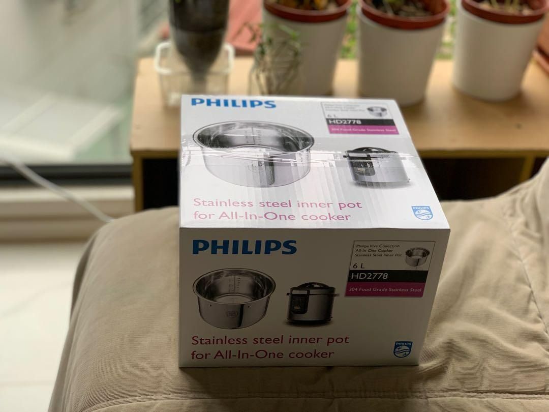 Authentic Philips inner pot stainless steel 6L, TV & Home Appliances ...