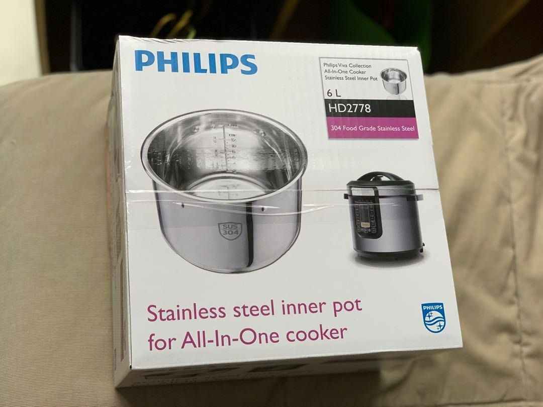 Authentic Philips inner pot stainless steel 6L, TV & Home Appliances ...