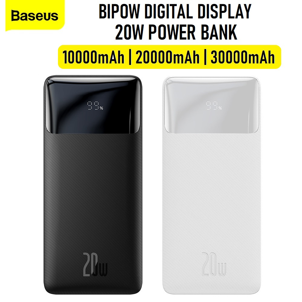 Baseus Bipow 20W 10000mAh 20000mAh 30000mAh Digital Display Power Bank Fast Charging Powerbank ...
