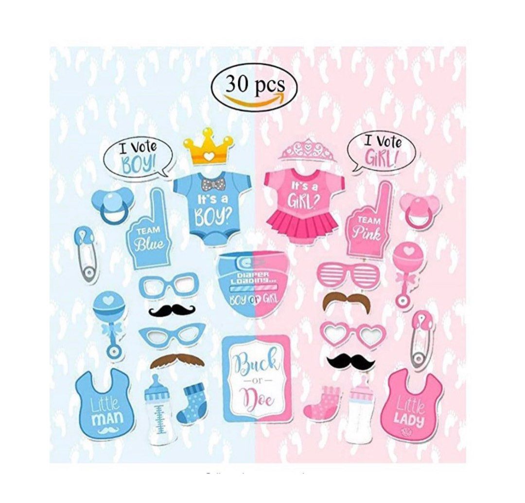BNIB GENDER REVEAL PARTY PACK nego, Hobbies & Toys, Stationery & Craft ...