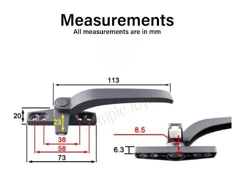 BTO HDB Window Handle Lever Casement Locking Handle KNT0819, Furniture ...