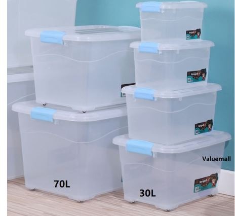[BUNDLE OF 3]-30L/70L Storage Box with Wheels/Storage Organizer ...