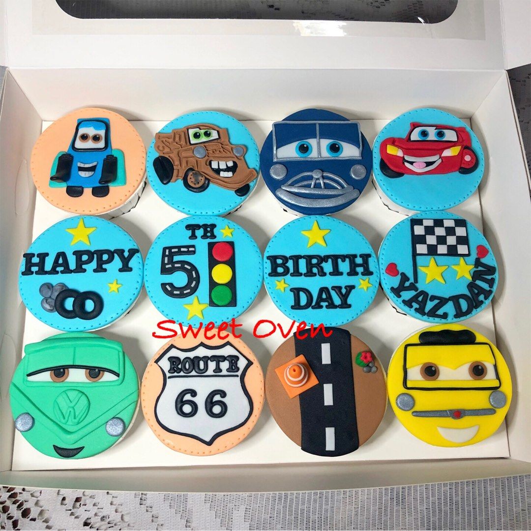 Cars Theme Cupcakes, Food & Drinks, Homemade Bakes on Carousell