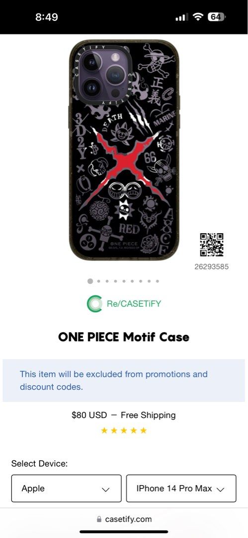 Casetify x One Piece Red for iPhone 14 Pro Max, Mobile Phones & Gadgets ...