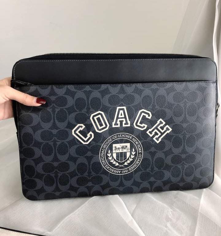 Coach Laptop 15inc Case In Signature Canvas With Varsity denim chalk ...