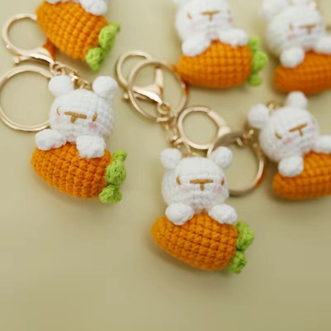 Crochet rabbit keychain, Hobbies & Toys, Stationery & Craft, Handmade ...
