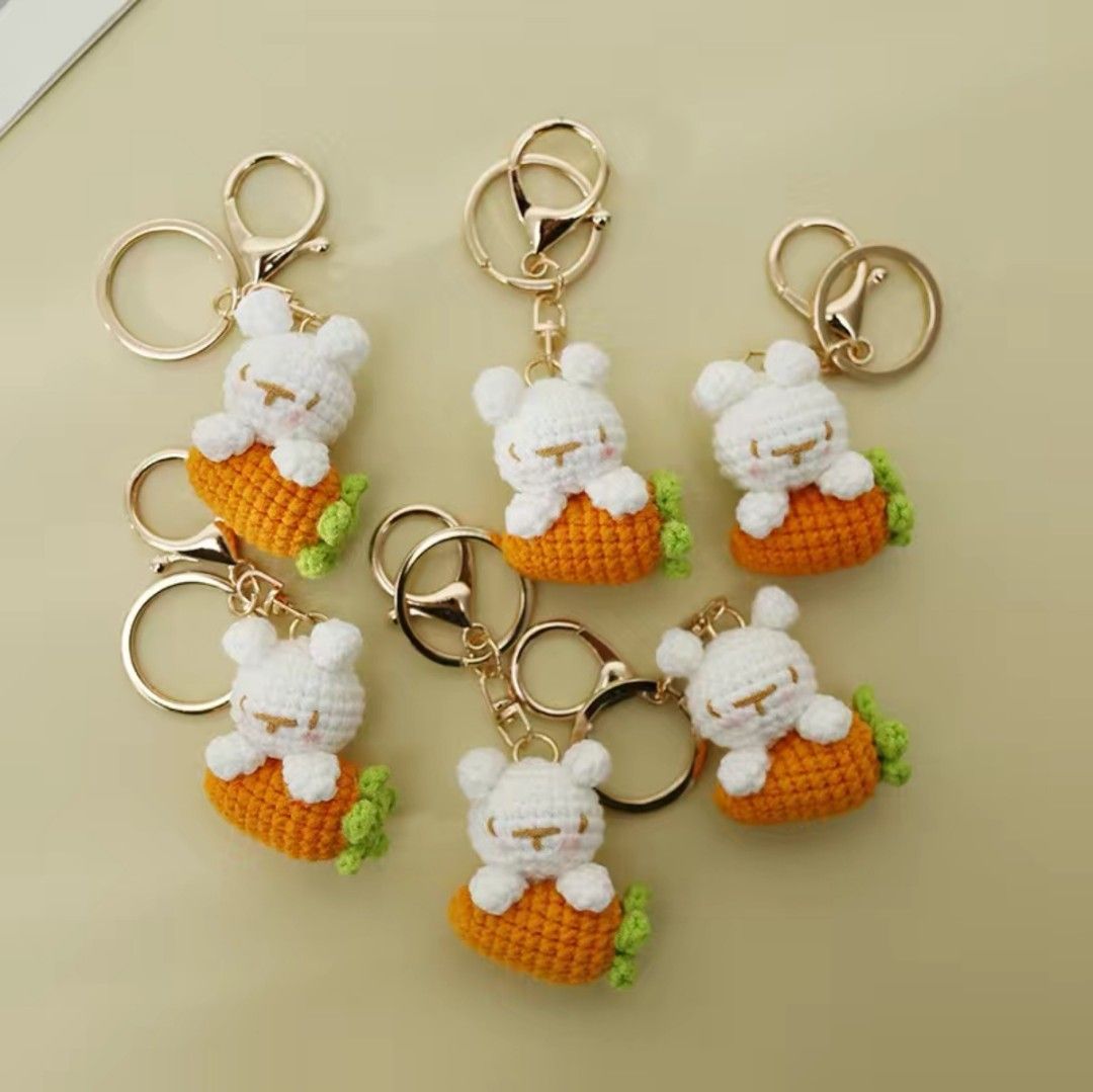 Crochet rabbit keychain, Hobbies & Toys, Stationery & Craft, Handmade ...