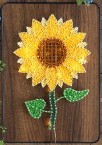 DIY Sunflower Arts & Crafts String Art with LEDs, Hobbies & Toys ...