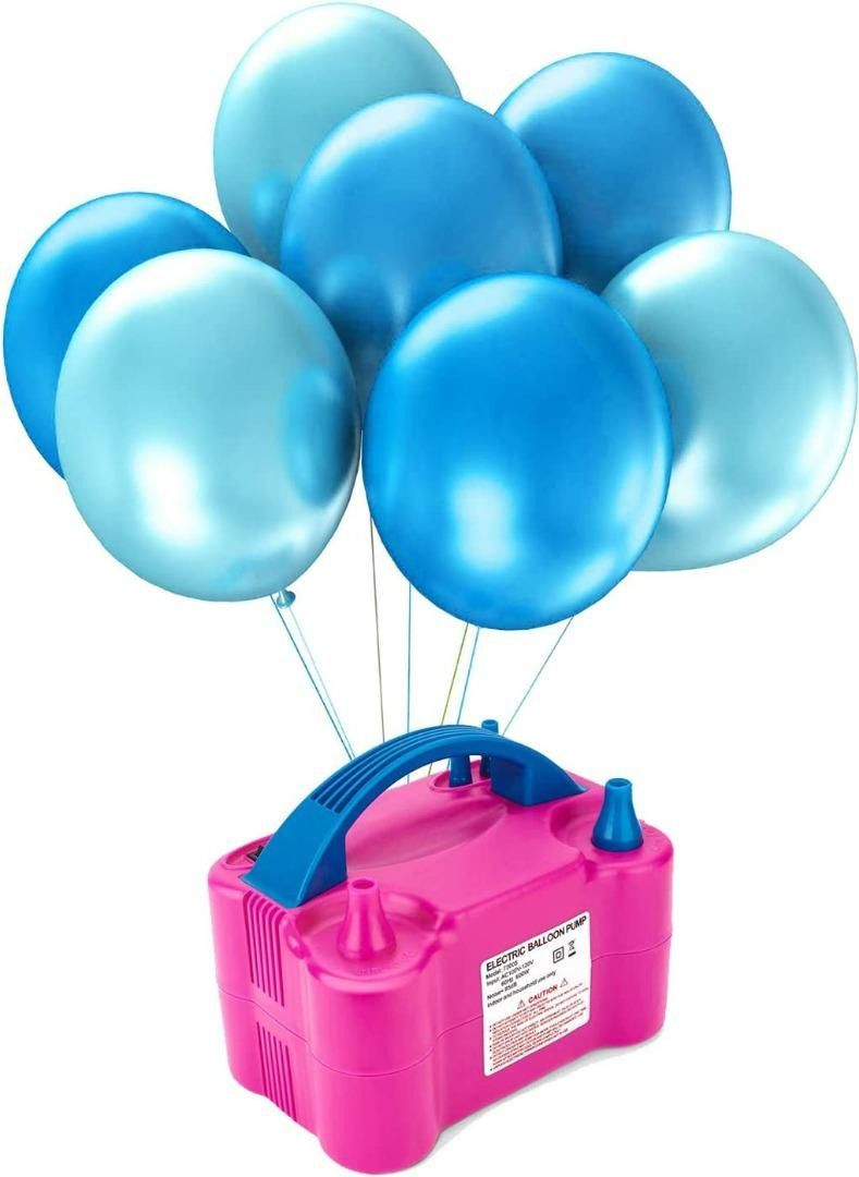 Electric Air Balloon Pump, Portable Dual Nozzle Electric Balloon Blower ...