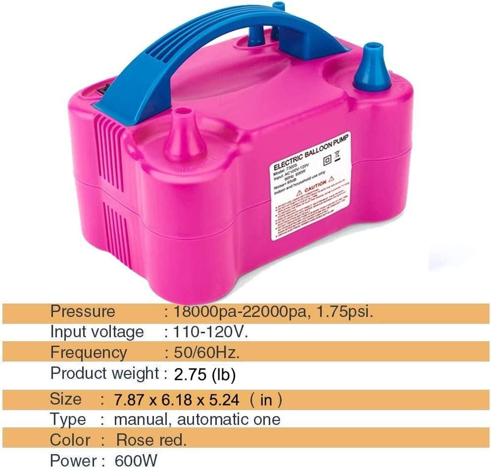 Electric Air Balloon Pump, Portable Dual Nozzle Electric Balloon Blower ...