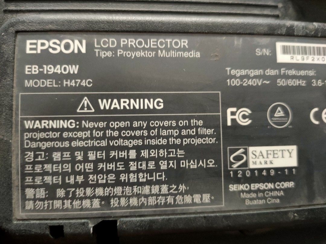 Epson EB-1940W Used projectors, TV & Home Appliances, TV ...