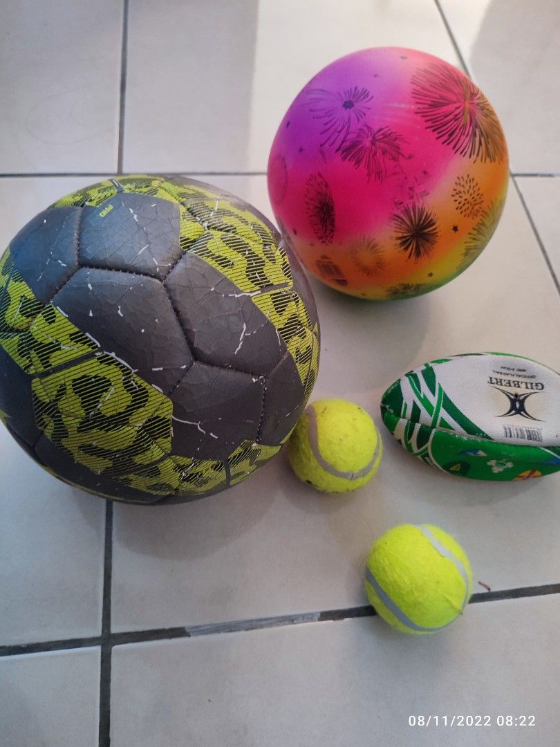 Football, Rugby Ball, Tennis Ball, Beach Ball / Bola Sepak, Bola Ragbi ...
