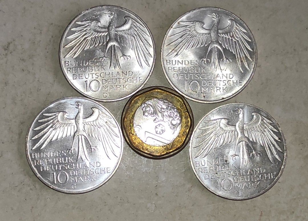 Germany silver olympics commemorative 10 deutsche mark coins ...