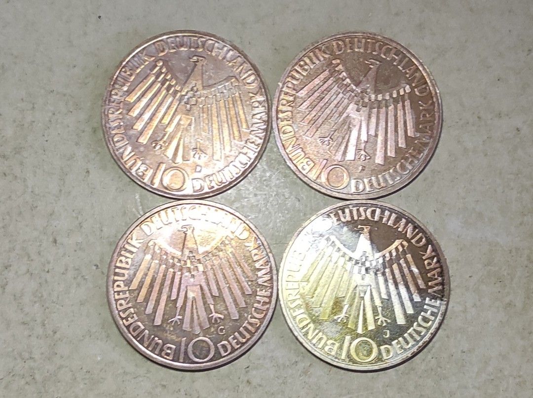 Germany silver olympics commemorative 10 deutsche mark coins ...