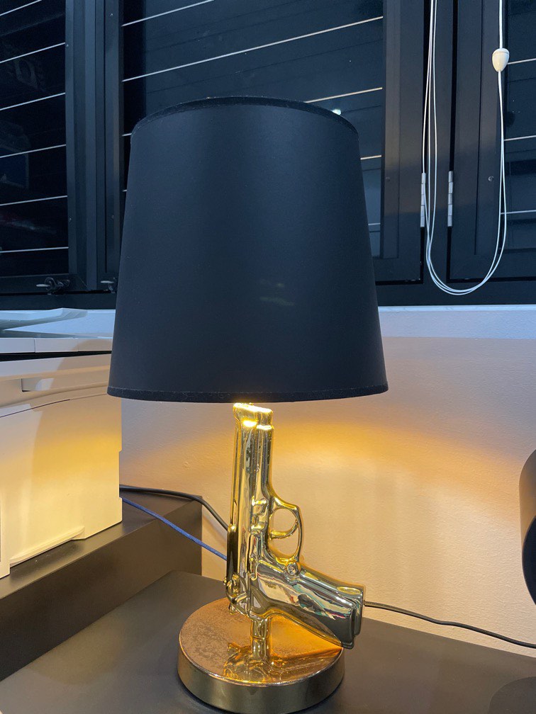Gun table lamp (inspired), Furniture & Home Living, Lighting & Fans ...