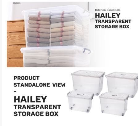 HAILEY Transparent Storage Box Containers - LSSG0700, Furniture & Home ...