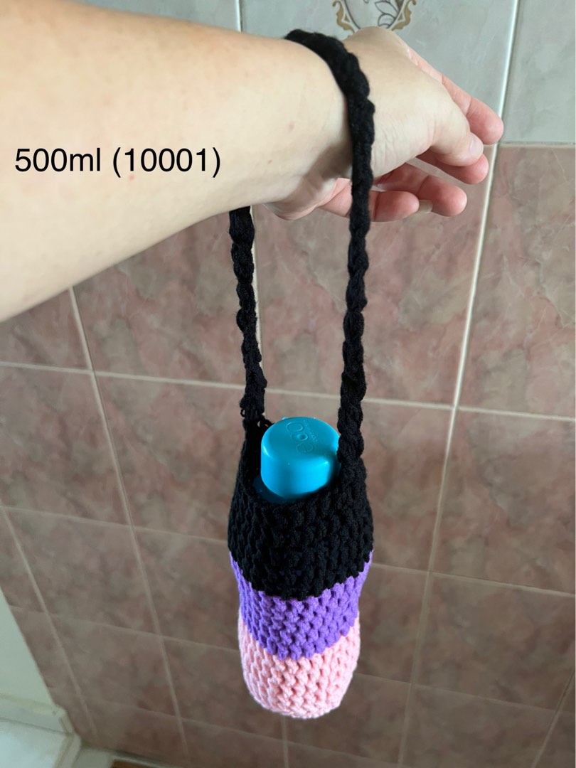 Handmade Crochet Tupperware 500ml water bottle cover, Hobbies & Toys ...