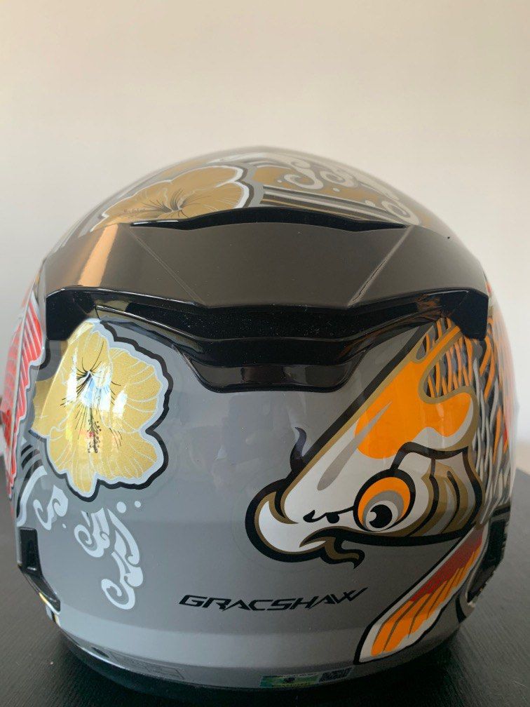 Preloved Helmet Brand Gracshaw - Koi Fish (Only use 2 times ...