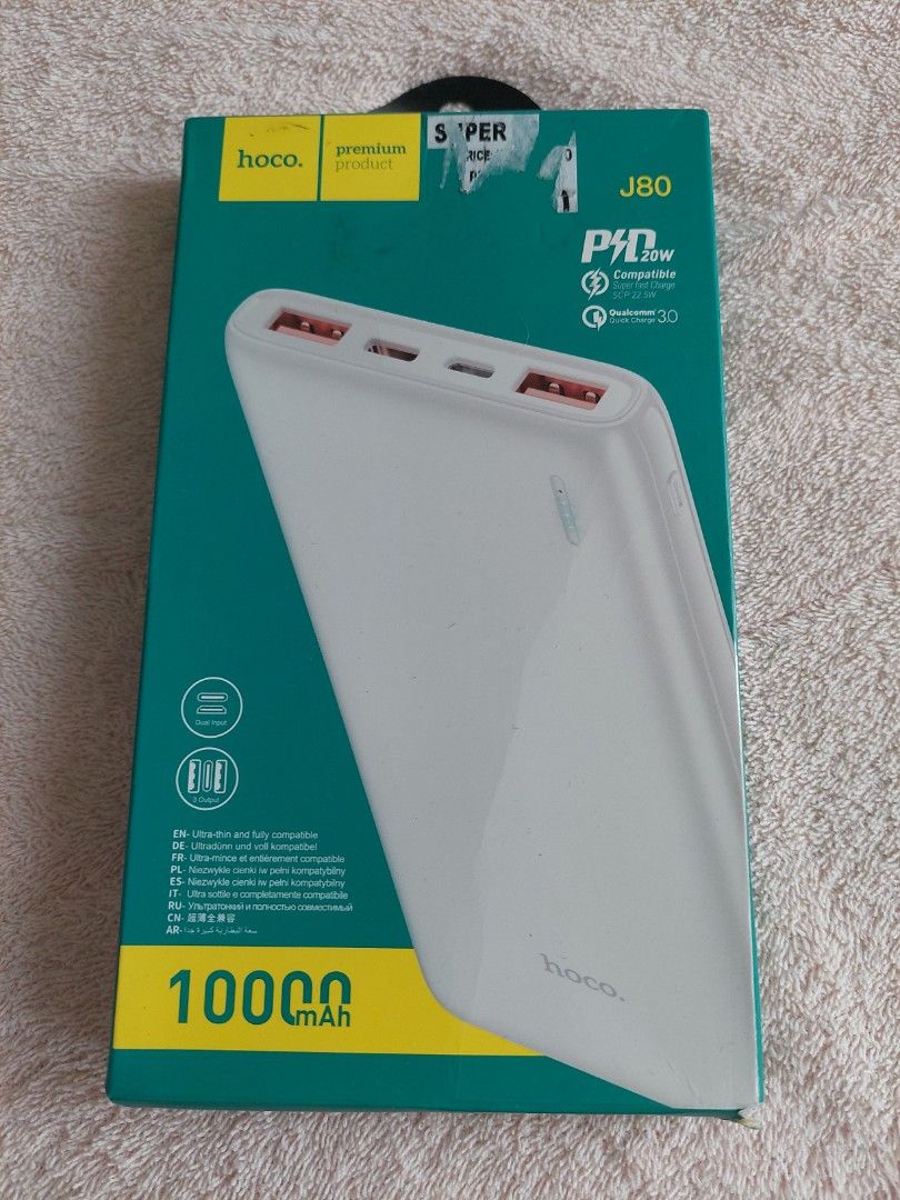 Hoco Powerbank J80 10000mAh, Mobile Phones & Gadgets, Mobile & Gadget Accessories, Batteries ...