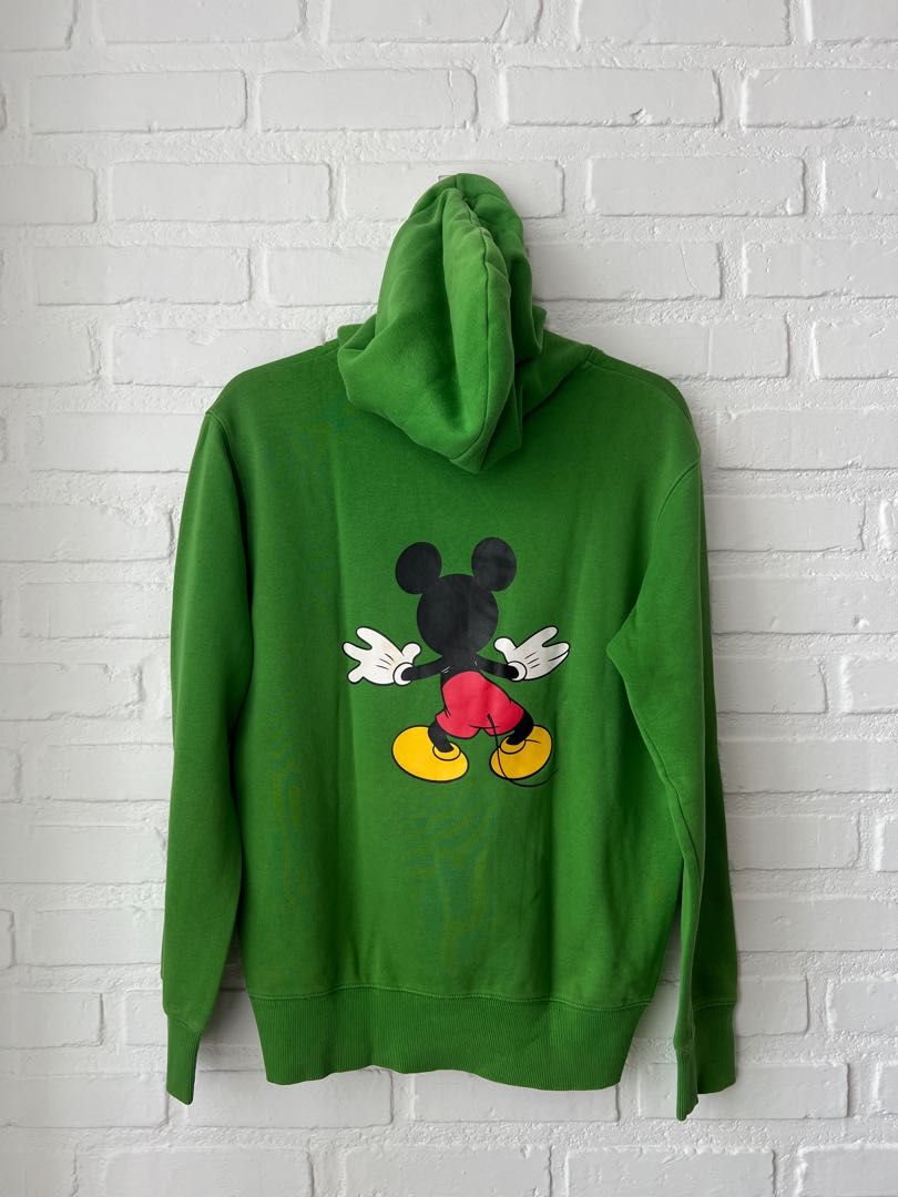 Hoodie Giordano Mickey Mouse Walt Disney Hijau Rare, Fesyen Wanita ...