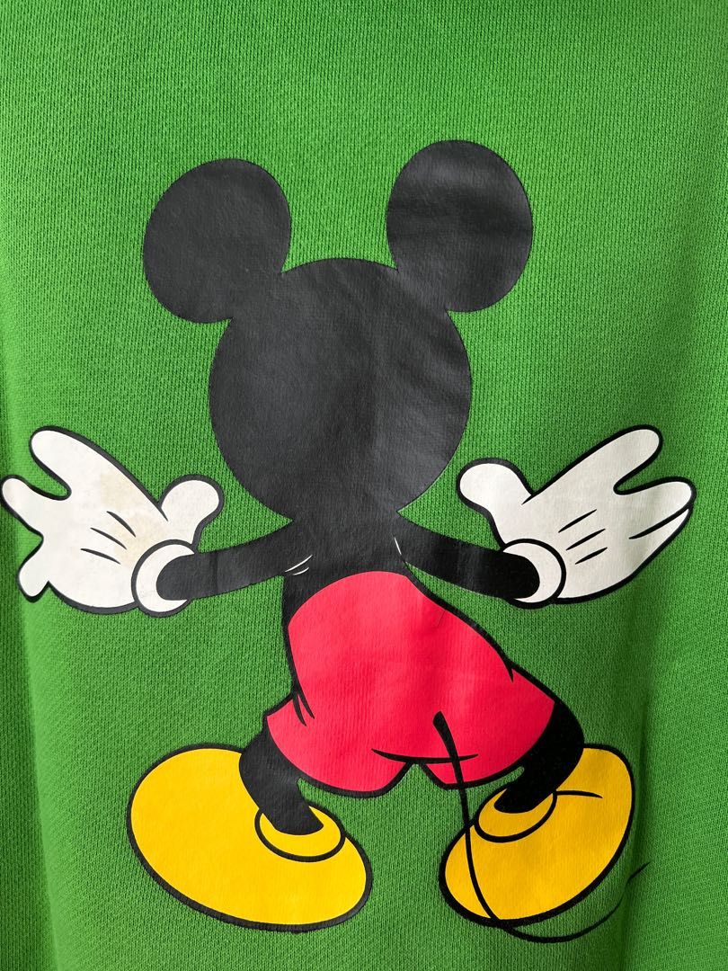 Hoodie Giordano Mickey Mouse Walt Disney Hijau Rare, Fesyen Wanita ...