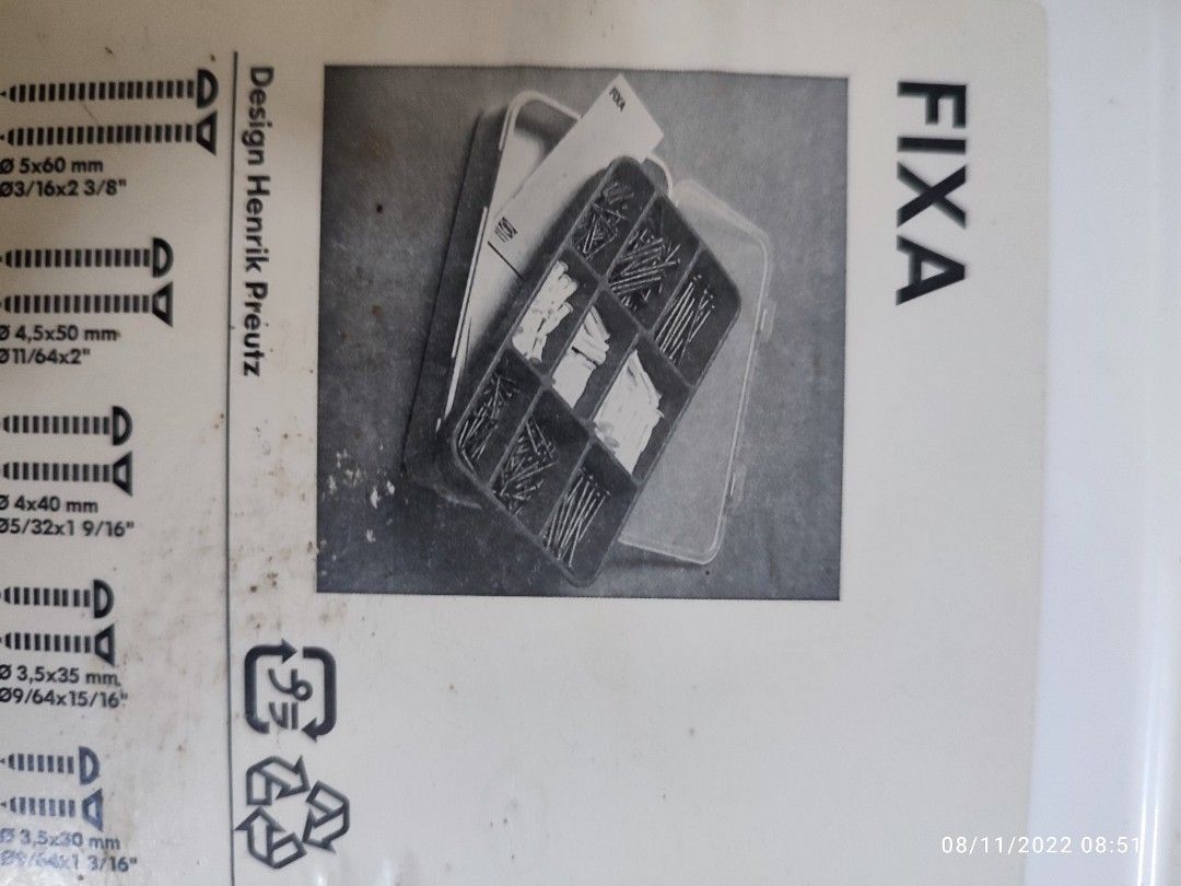 IKEA FIXA 260 Piece Screw and Plug Set / Skru, Furniture & Home Living ...