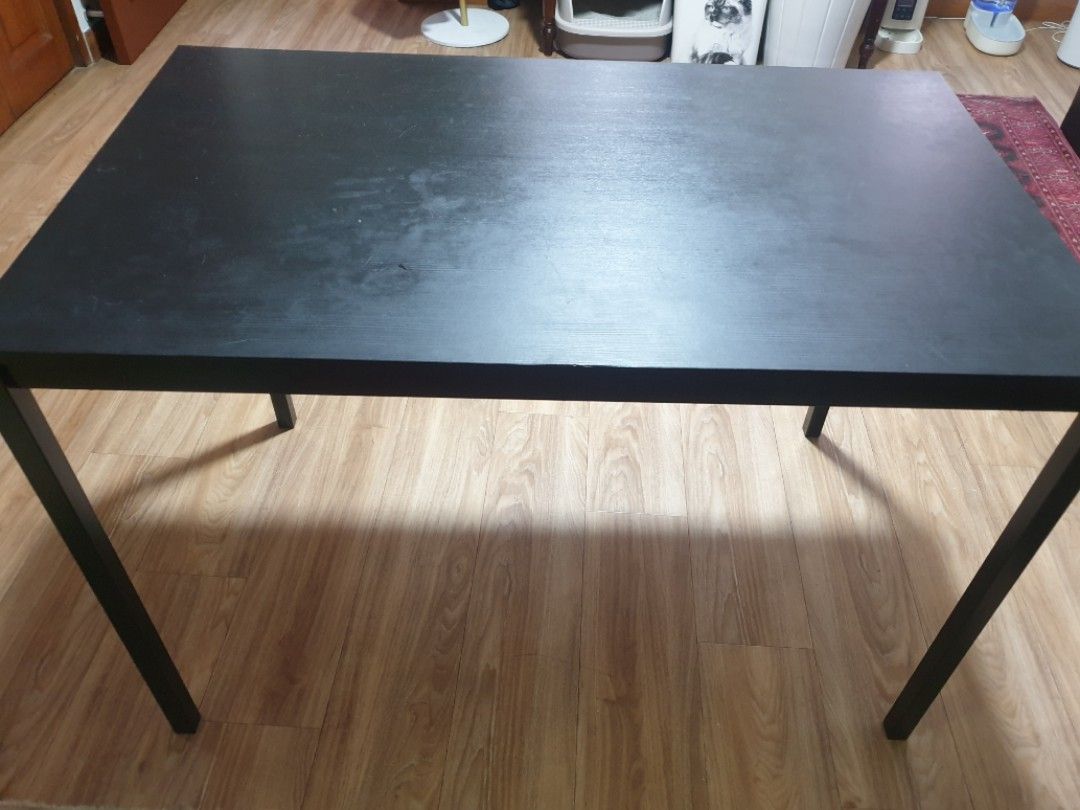Ikea study table black, Furniture & Home Living, Furniture, Tables ...