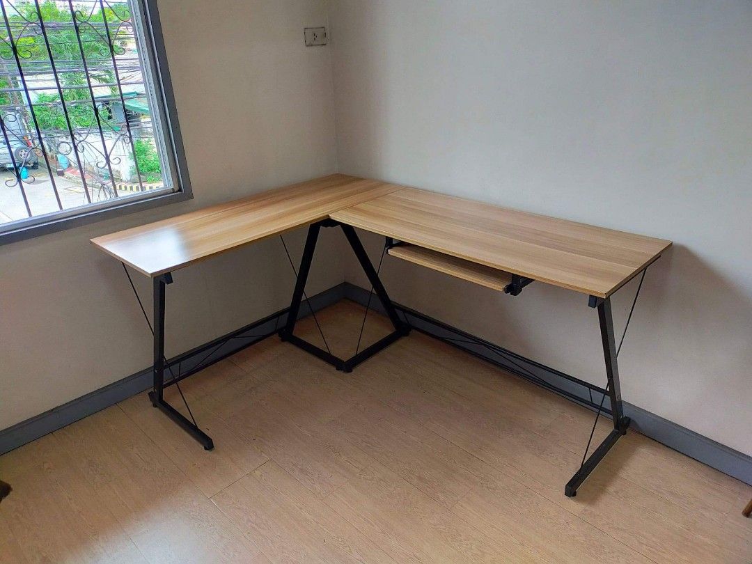 L Shape Z-Type Computer Desk Corner Table, Furniture & Home Living ...