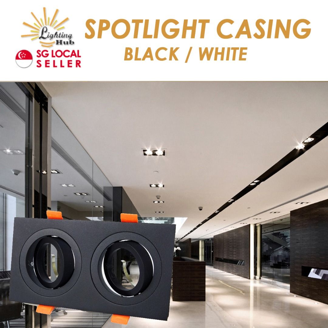 LED Recessed spotlight casing (Square) / FREE Gu10 holder / Black and ...