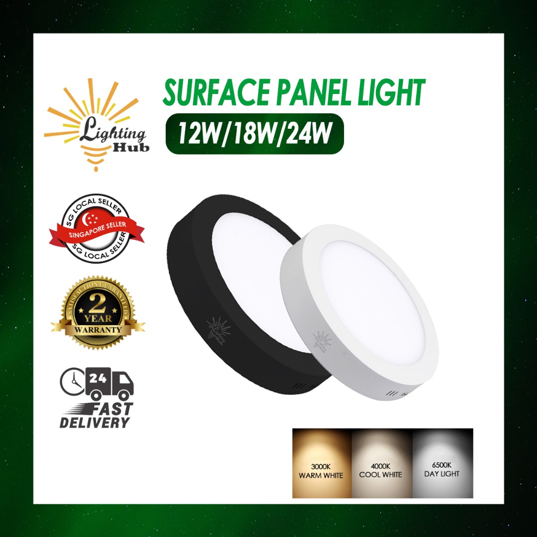 LED Surface mounted panel light (Round)12W 18W 24W / 3000k 4000k 6500k ...