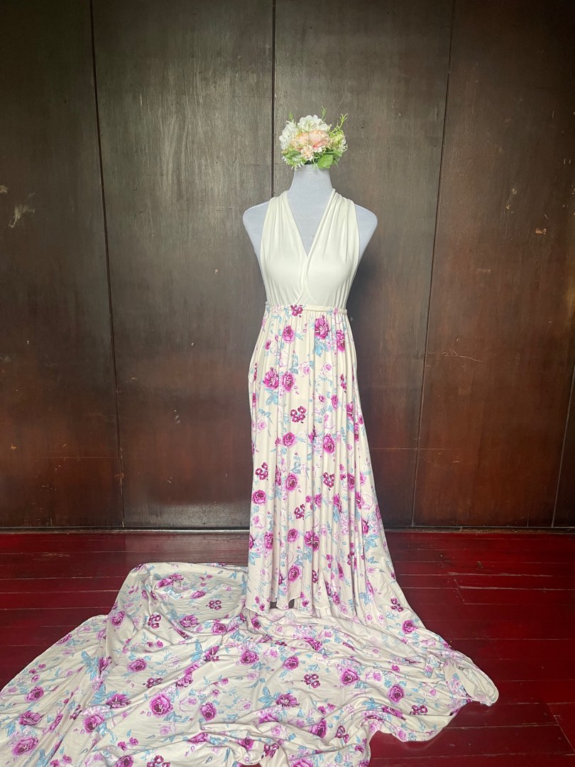 Long trail dress, Women's Fashion, Dresses & Sets, Dresses on Carousell