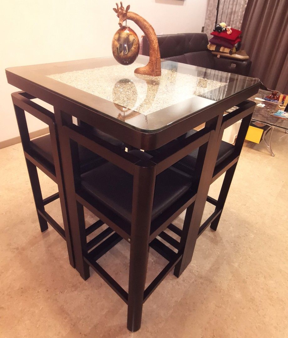 Lorenzo 4 seater high chair dining table set, Furniture & Home Living ...