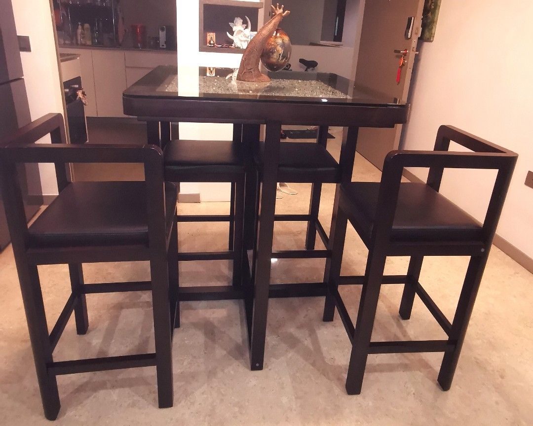 Lorenzo 4 seater high chair dining table set, Furniture & Home Living ...