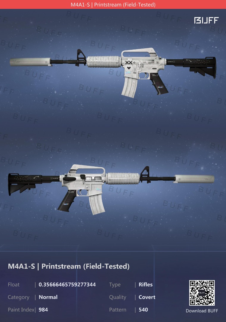 M4A1-S | Printstream (Field-Tested) CSGO, Video Gaming, Gaming ...