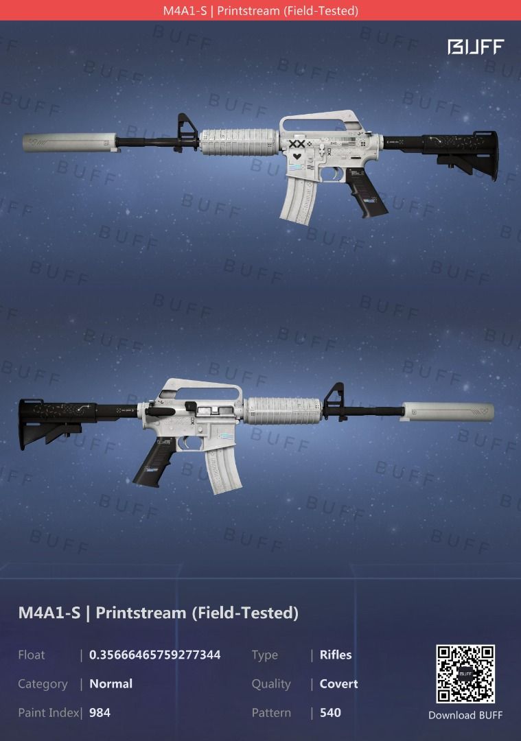 M4A1-S | Printstream (Field-Tested) CSGO, Video Gaming, Gaming ...