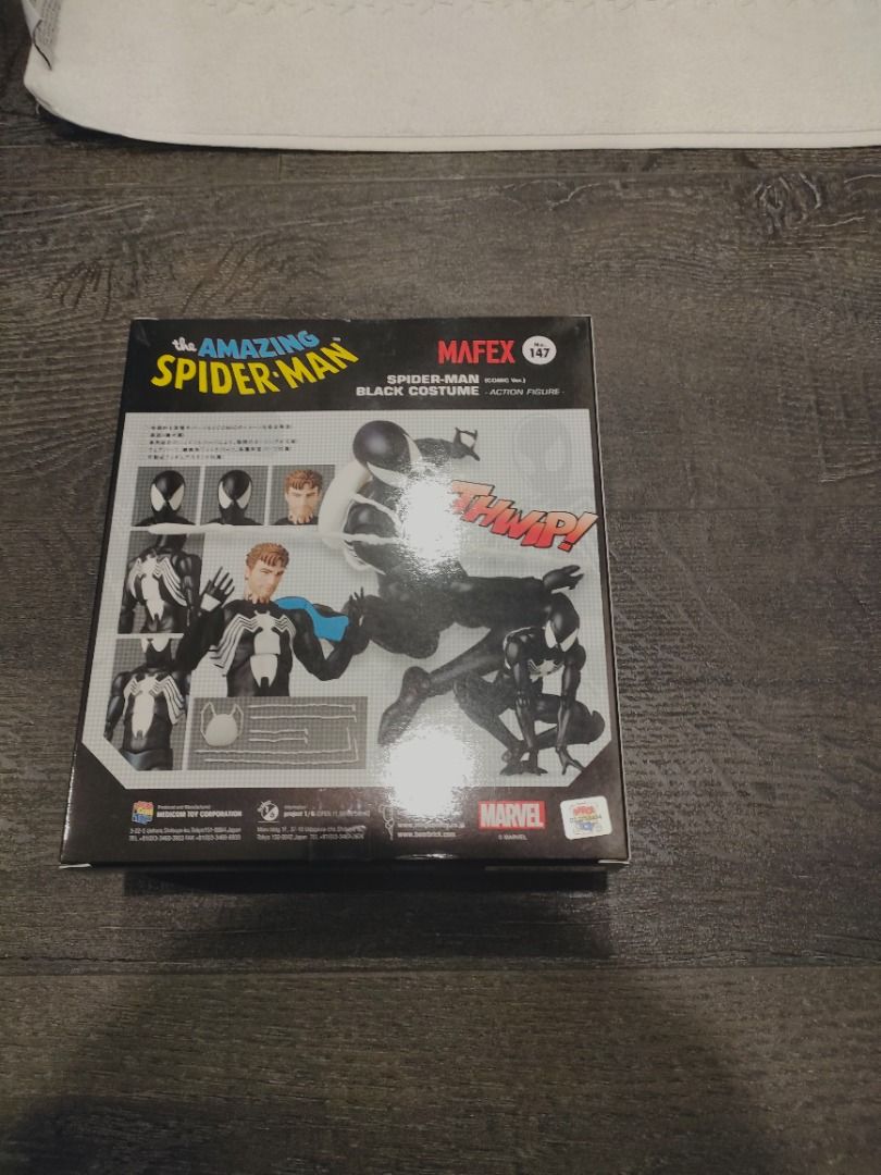 Mafex Spiderman Black Costume Comic Ver Hobbies And Toys Toys And Games
