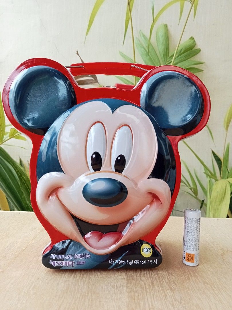 Mickey Mouse Can Coin bank with Mini Red Padlock and Keys, Hobbies ...