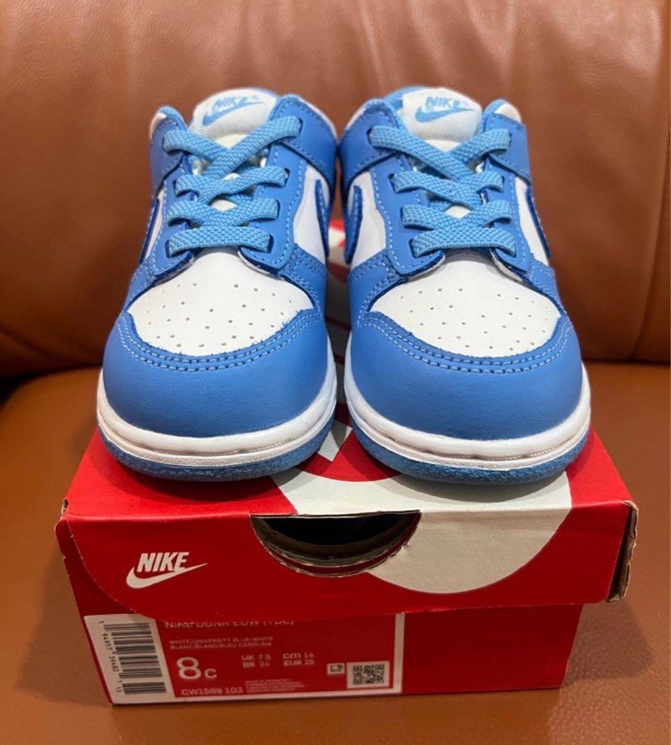 Nike Dunk Low UNC 8C University Blue, Babies & Kids, Babies & Kids ...