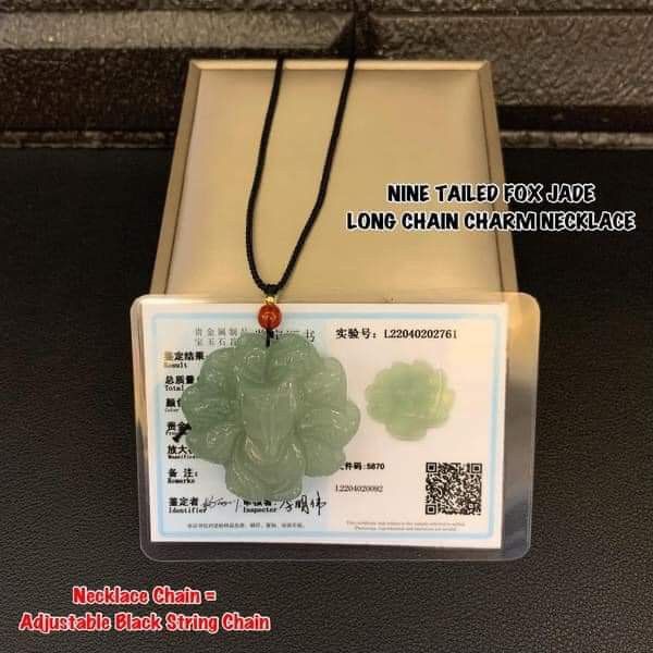 Nine tailed fox jade long chain necklace, Women's Fashion, Jewelry ...