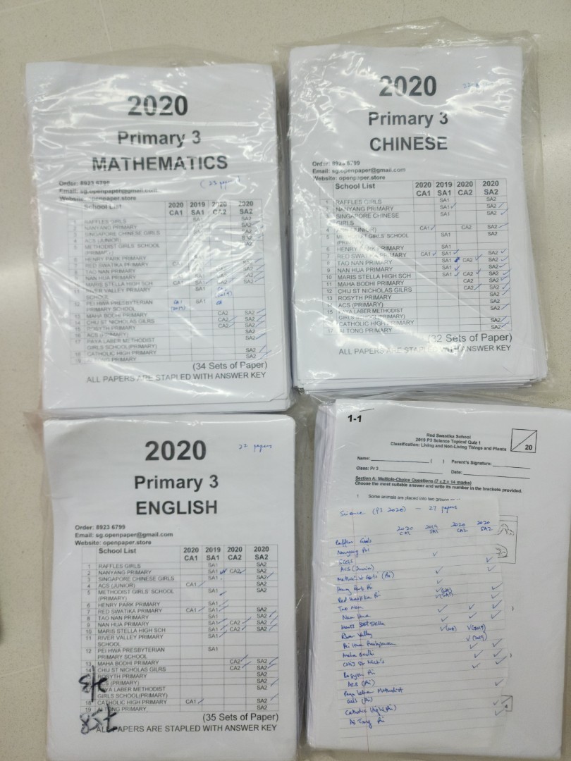 P3 exam papers 2019 - 2020, Hobbies & Toys, Books & Magazines ...