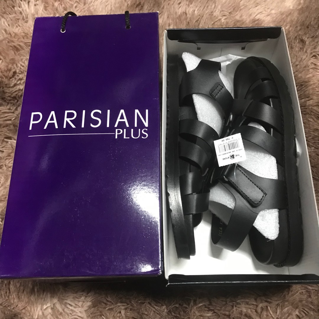 Parisian Plus Ella Black Sandals, Women's Fashion, Footwear, Flats ...