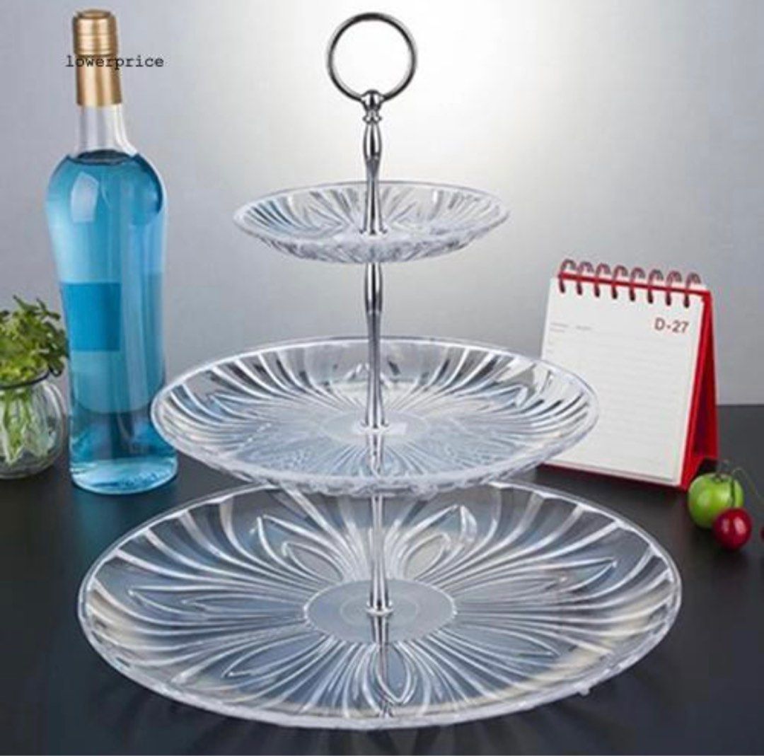 pastic cake stand 3tier, Furniture & Home Living, Kitchenware ...
