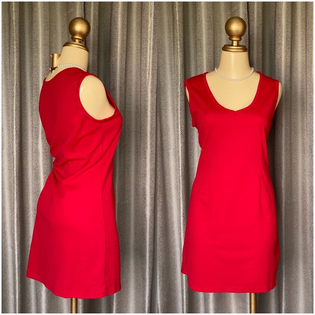 Plain Red Dress, Women's Fashion, Dresses & Sets, Dresses on Carousell